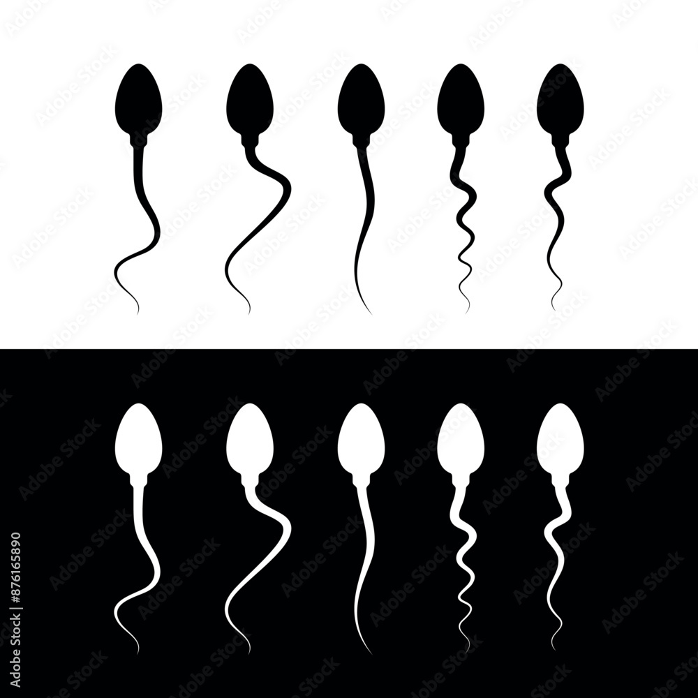 Spermatozoon (spermium, sperm) icon. Symbol of fertilization ...