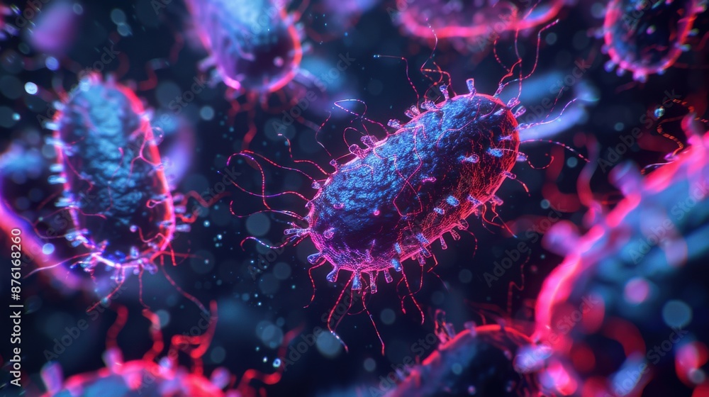 Generate an image showing the detailed anatomy of bacteria ...