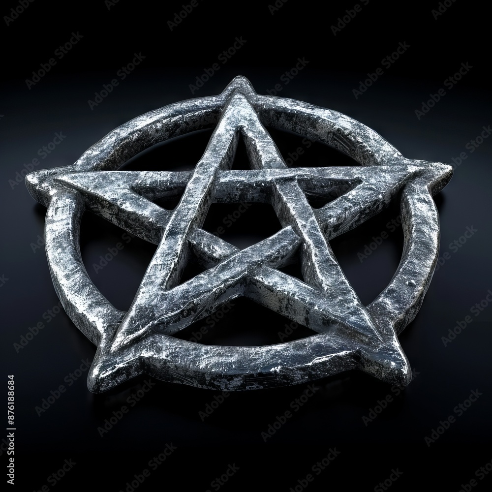 pentagram pentacle made of wood and fire, five-legged symbol of ...