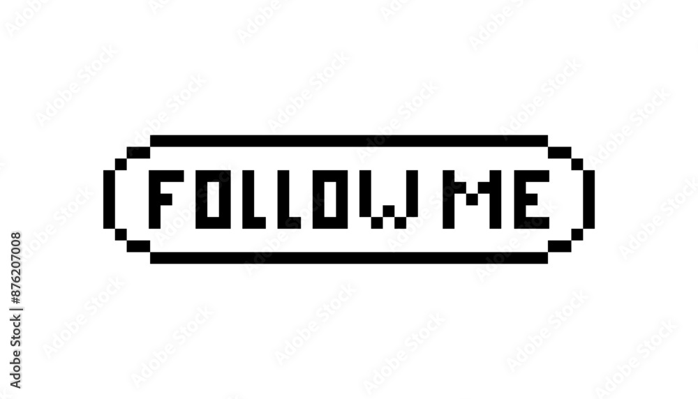 Pixel art chat bubble on speech bubble Follow Me world. Pixel Feedback ...