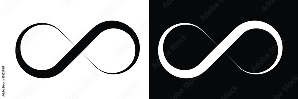 Infinity loop logo icon. Vector unlimited infinity, endless line shape ... Infinity loop logo icon. Vector unlimited infinity, endless line shape ...
