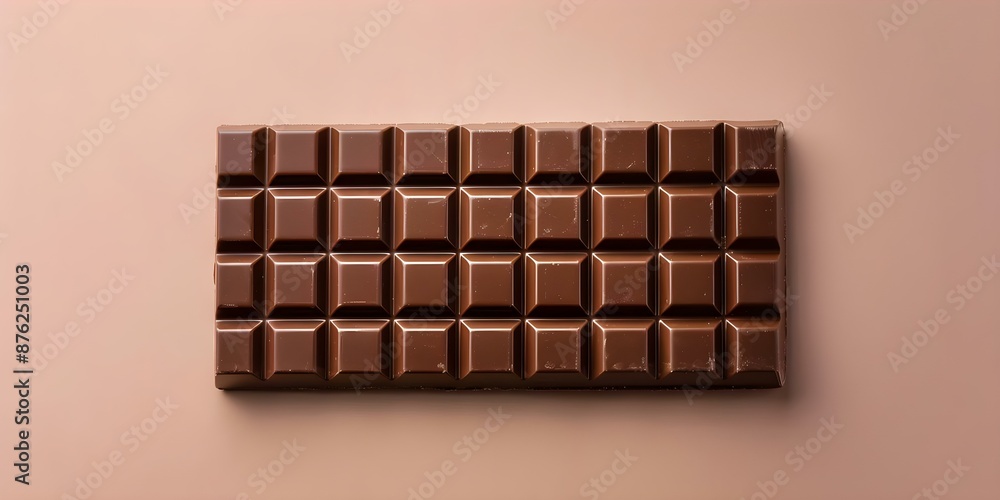 Minimalist chocolate bar packaging overlay on solid color background ...