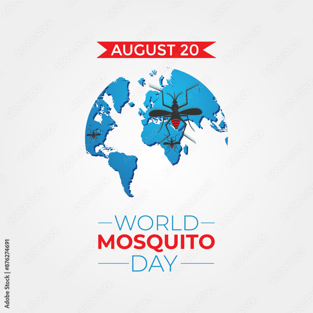World Mosquito Day, vector mosquito. world map Malaria Day, dengue ...