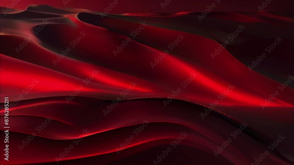 Zoom into the intricate weave of red satin fabric, exploring the fine ...