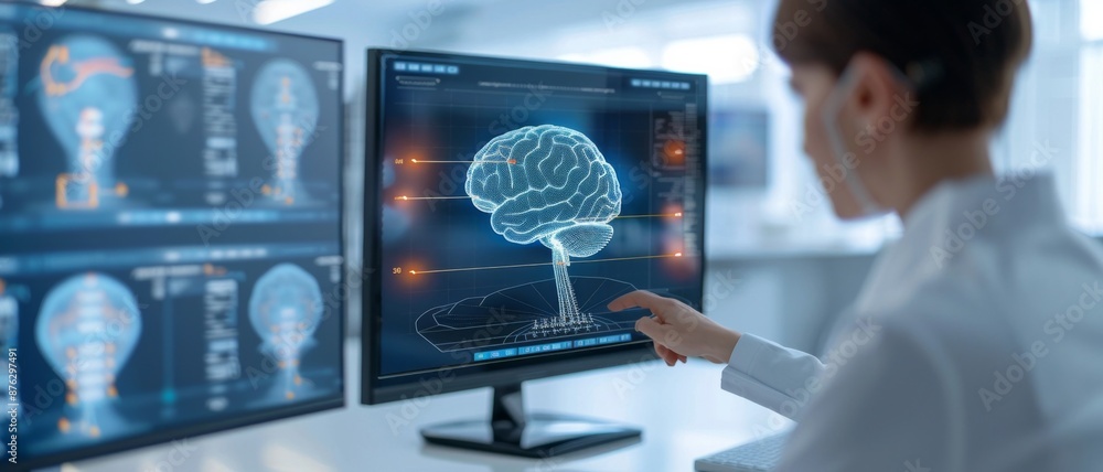 Hyper Futuristic Brain Chip Interface Showcasing Human AI in Futuristic ...