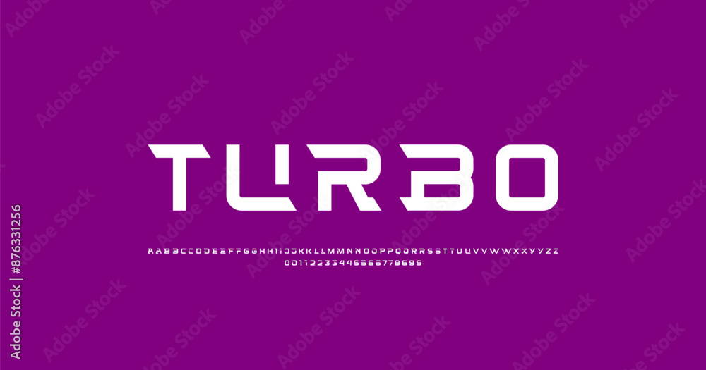 Tech thick font, digital cyber bold alphabet, hard letters A, B, C, D ...