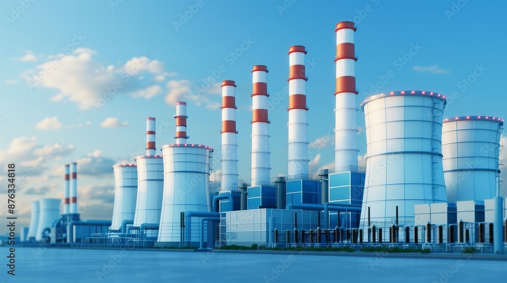 Illustrate the energy dynamics of cities with images of power plants ...