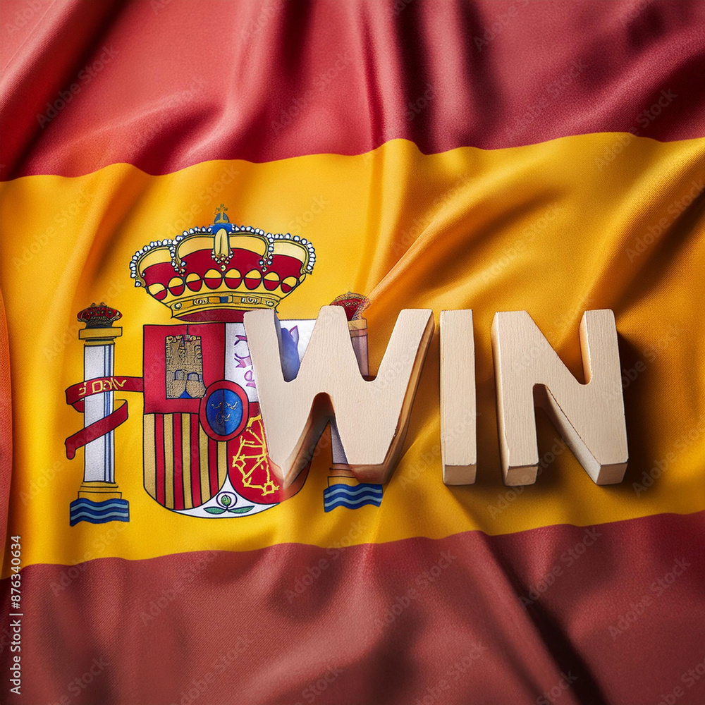 Spain winner. Win. Winner concept. Spain flag. Spain winner of Euro ...