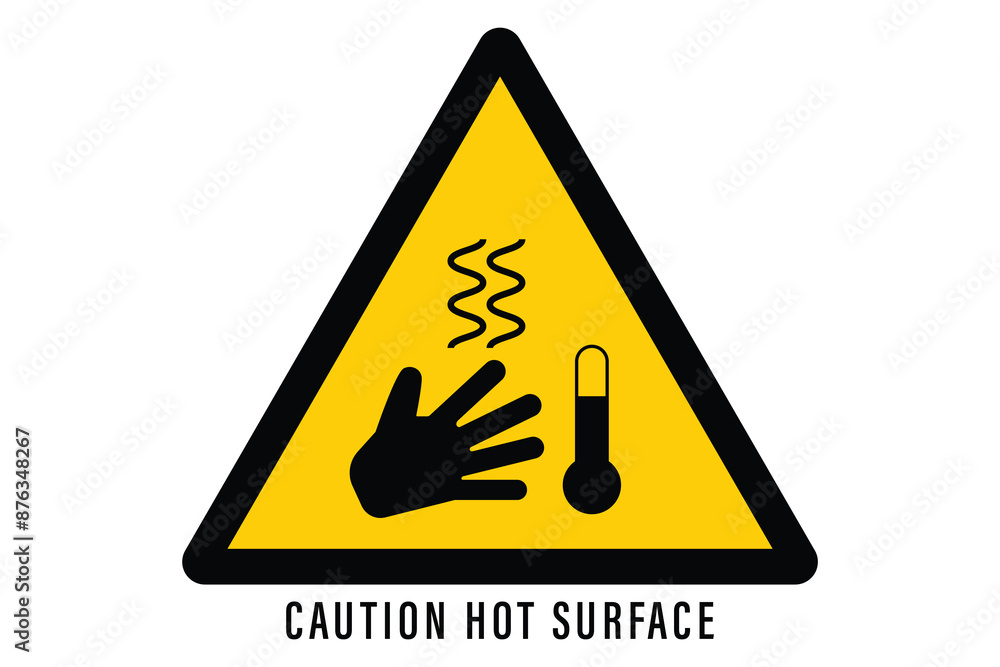 Caution Hot Surface Do Not Touch Symbol Sign, danger warning sign Stock ...