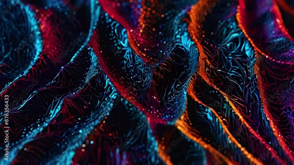 liquid metal flows and morphs into different shapes. The holographic ...