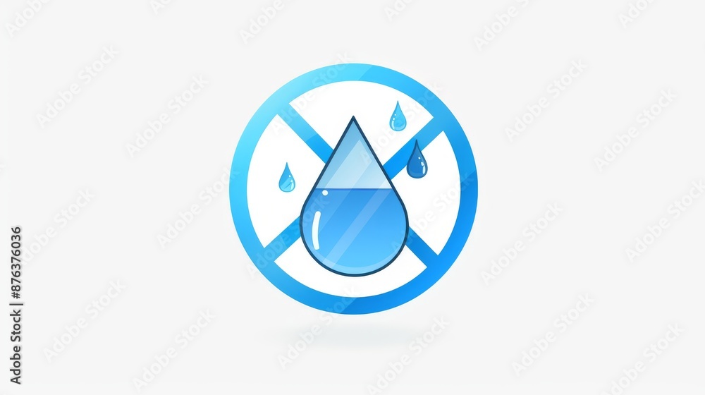 Stop wasting water sign vector icon isolated on white background ...