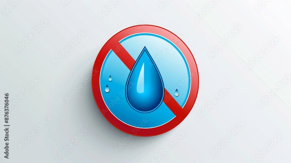 Stop wasting water sign vector icon isolated on white background ...