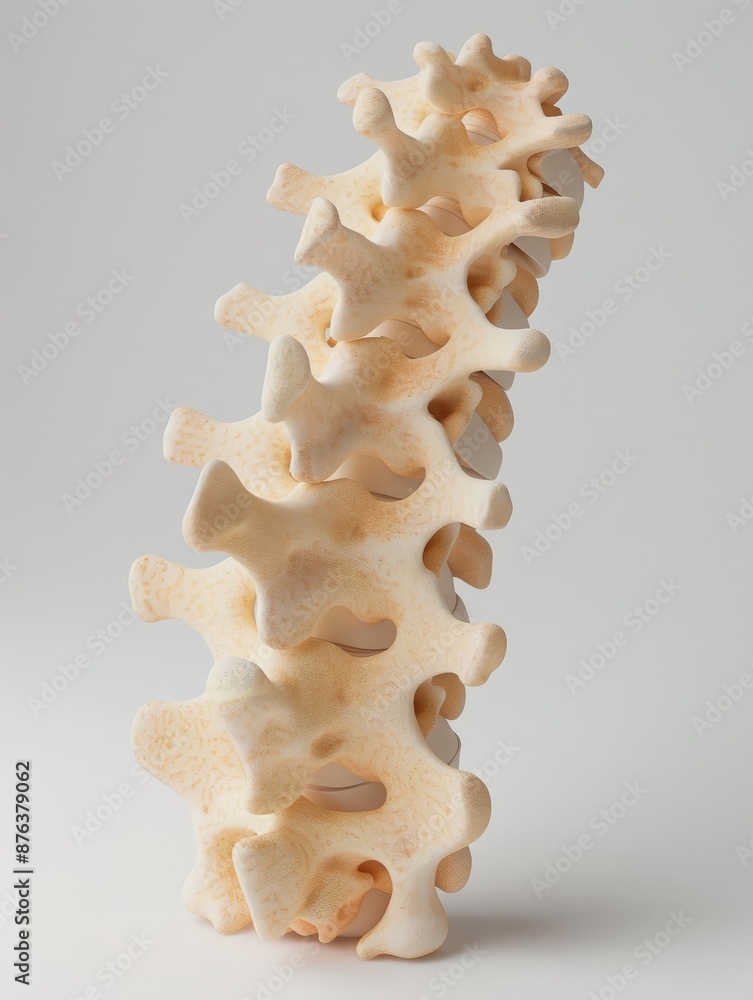 Detailed anatomical model of the human spine, realistic, high detail ...