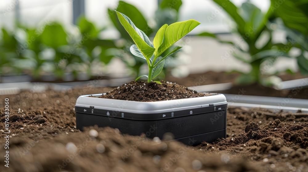 Advanced composting station with integrated sensors monitoring soil ...