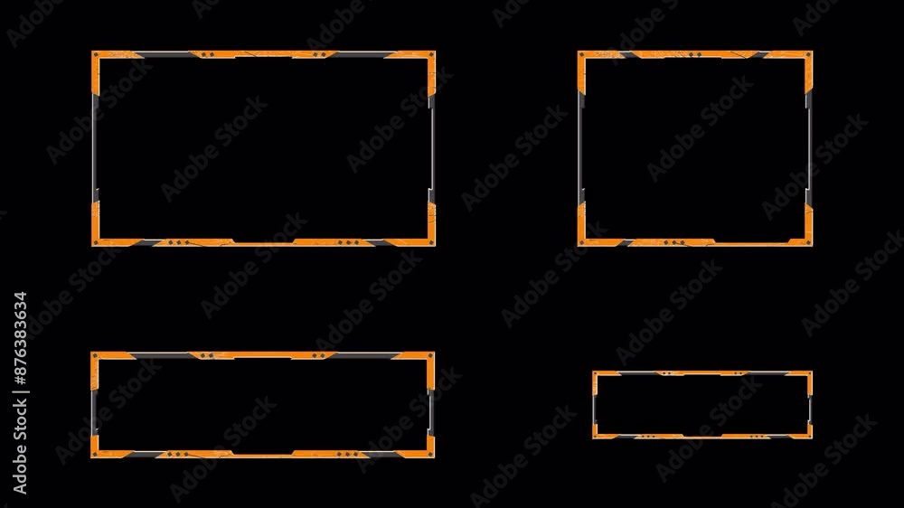 Looped light frame for game streaming video on a transparent background ...