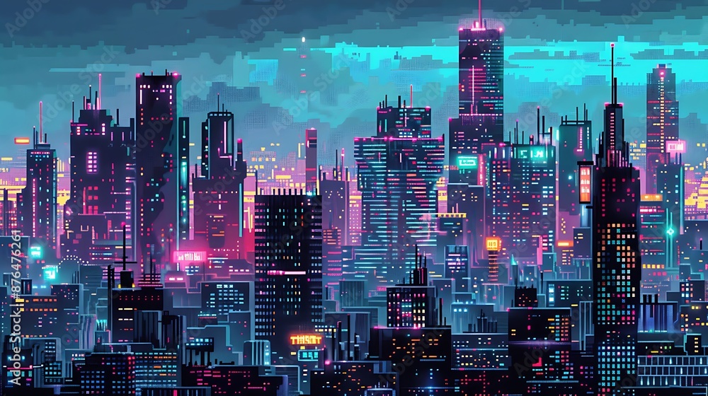 city, night, anime, light, background, building, urban, architecture ...