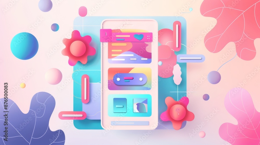 UI and UX design abstract concept vector illustration. Mobile app UI design, website UX, user ...