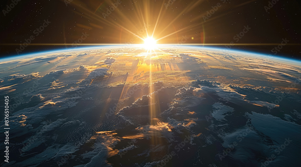 The Earth terminator line during dawn, casting a gentle glow over its ...