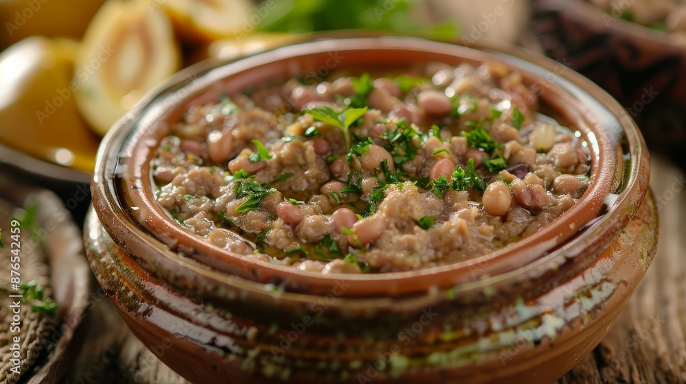 Foul Medames, a popular Middle Eastern dish, is a dip made with fava ...