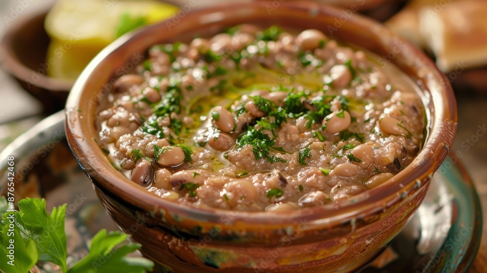 Foul Medames, a popular Middle Eastern dish, is a dip made with fava ...