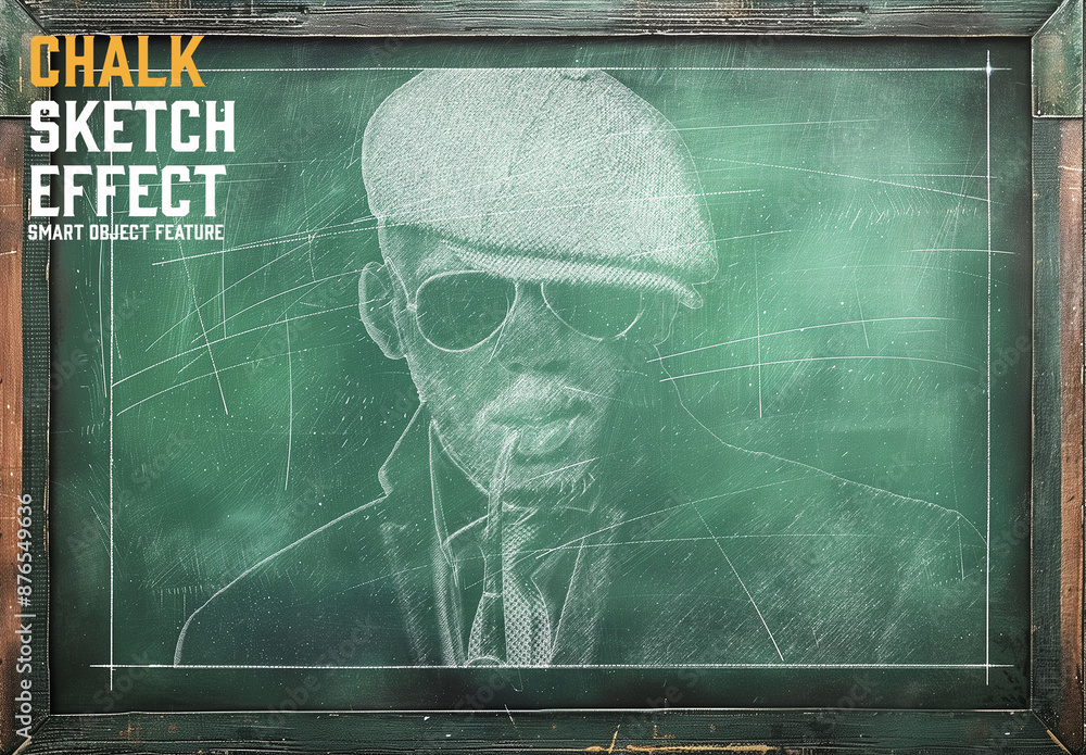 Chalk Sketch Effect with Generative AI Stock Template | Adobe Stock