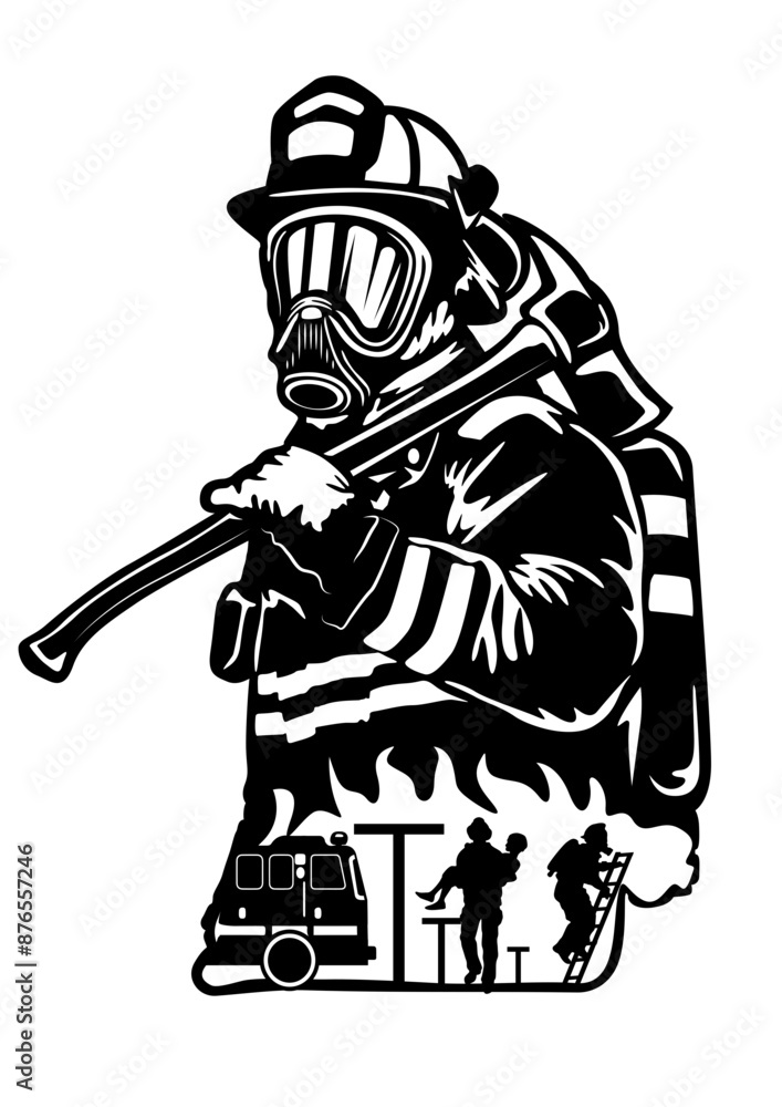 Fire Fighter Scene | Fireman | Firefighter | First Responder | 911 ...