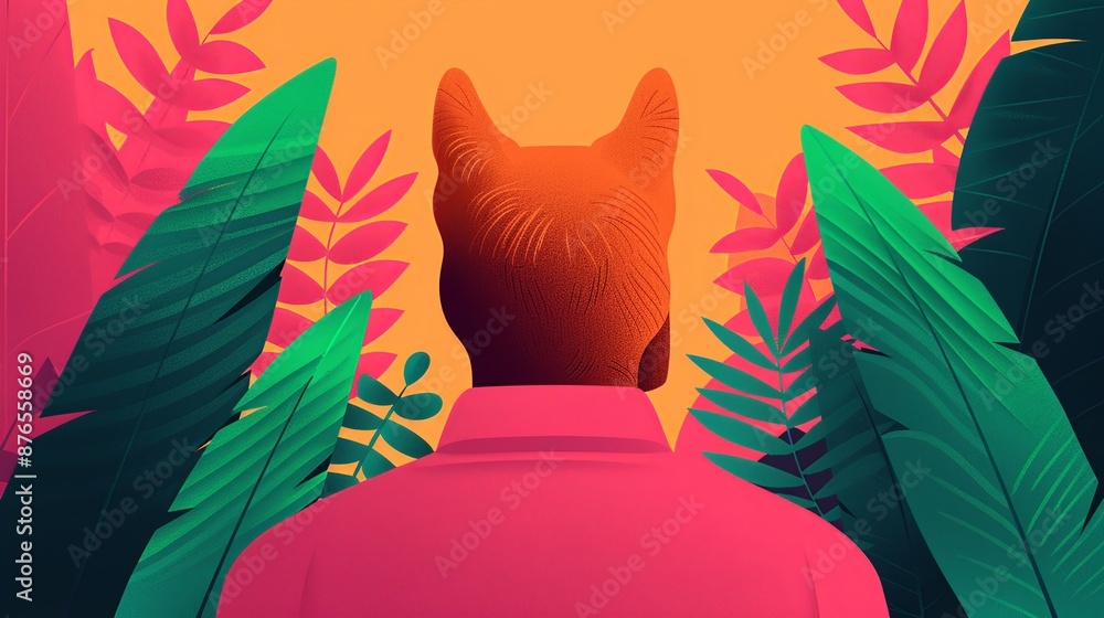 Wildlife protection represented by a ranger guarding endangered species ...