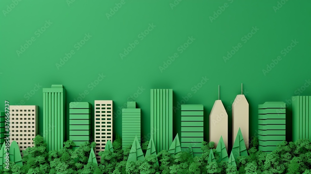 Sustainable cities depicted by eco-friendly infrastructure efficient ...