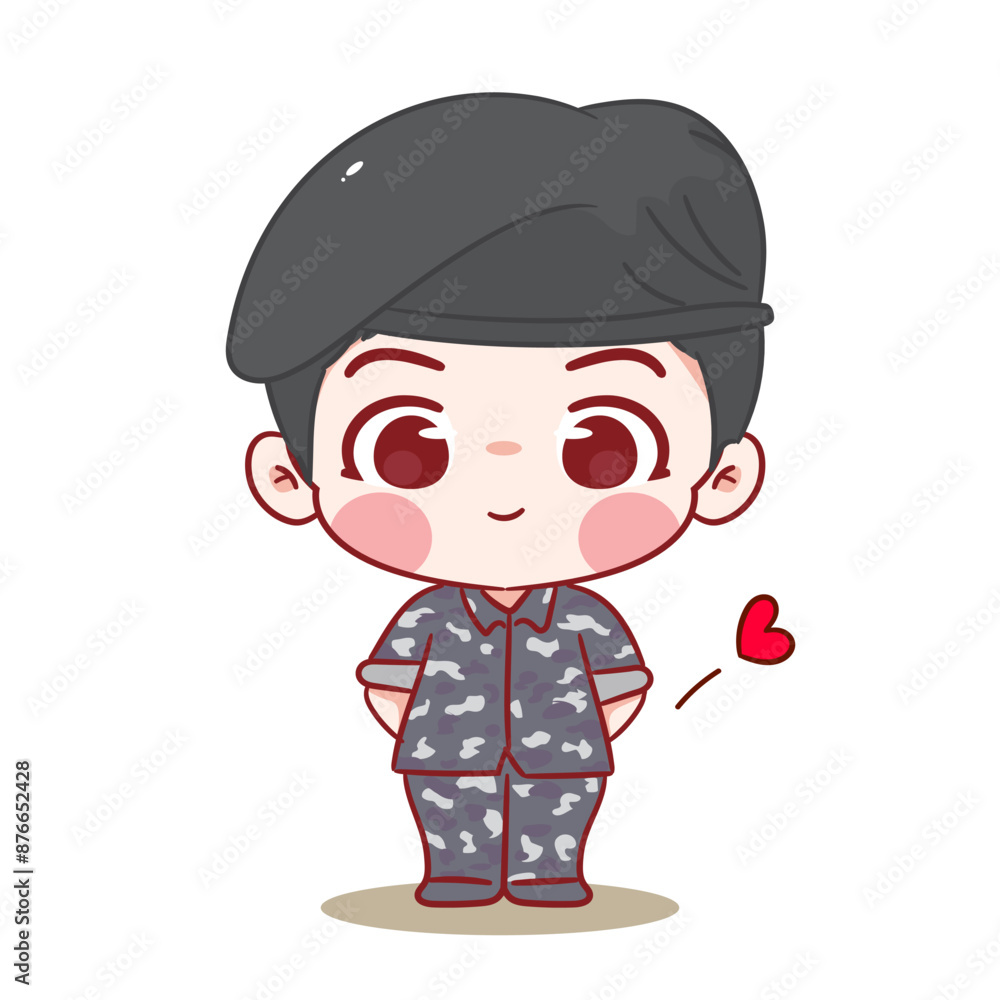 Cute male soldier boy cartoon vector. Military concept design. Adorable ...