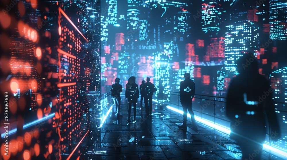 visual representation of firewalls and intrusion detection systems safeguarding a network ...