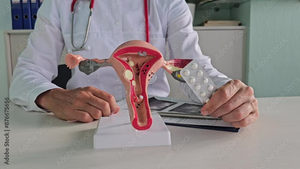 Doctor Explains Female Reproductive System Anatomy Using Model and ...