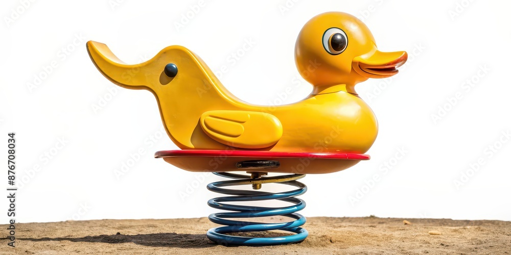 Playground duck spring rider isolated in a render , duck, spring rider ...
