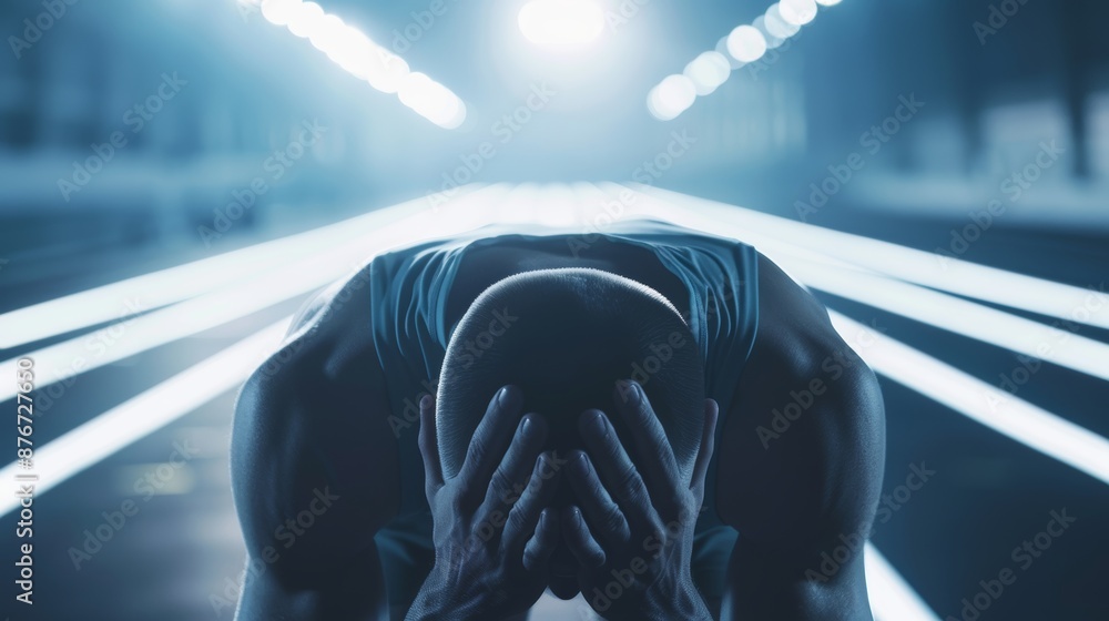 An athlete pushing through pain and exhaustion, representing the ...