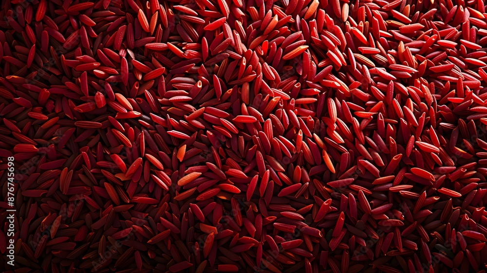Rice background, red rice close-up, top view, food diets. Stock Photo ...