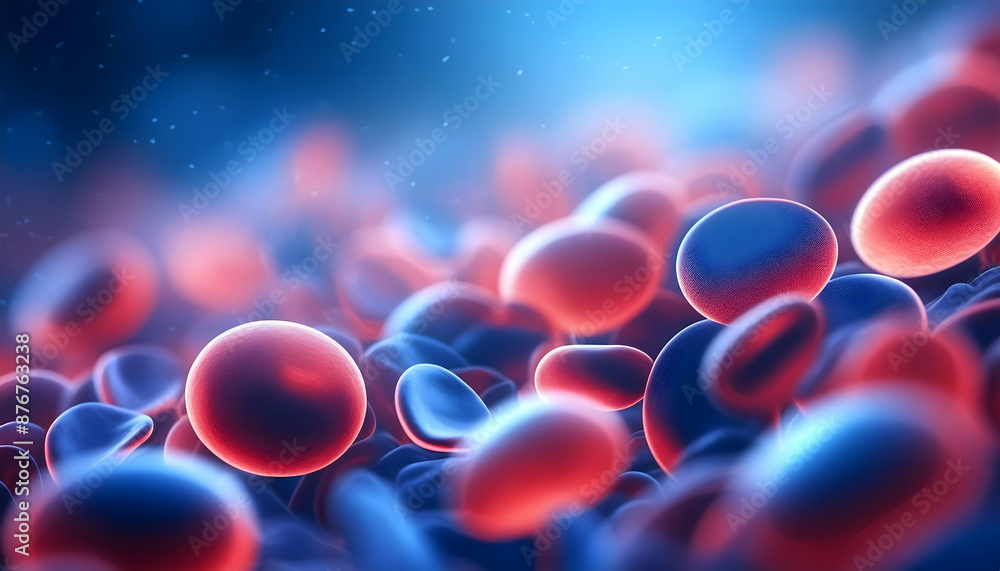 Colorful 3D model of blood cells Blood cell anatomy illustration in ...