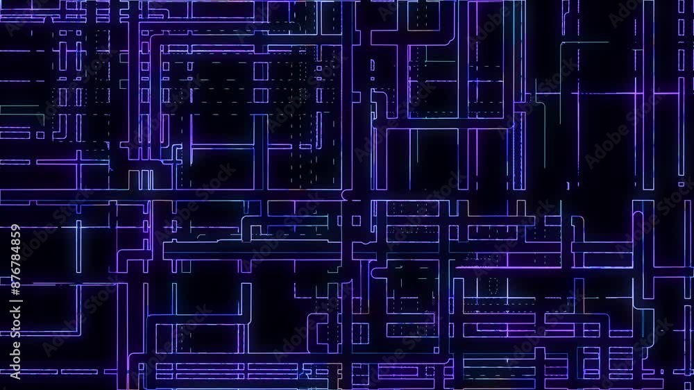 Abstract animated colored lines on a dark background. Growing public ...