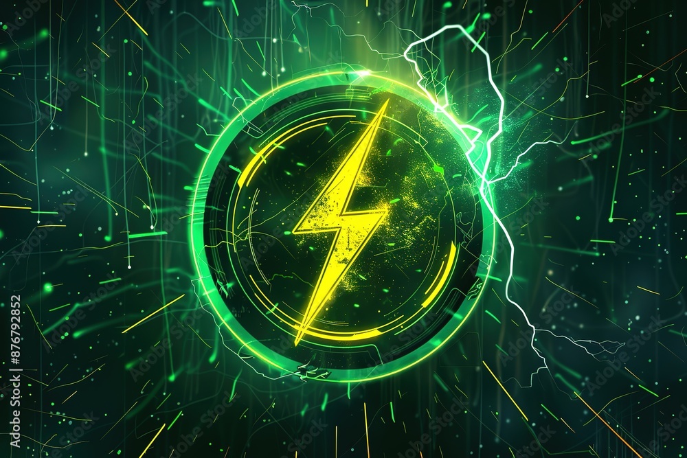 Electric discharge shocked effect for design. Power electrical energy ...