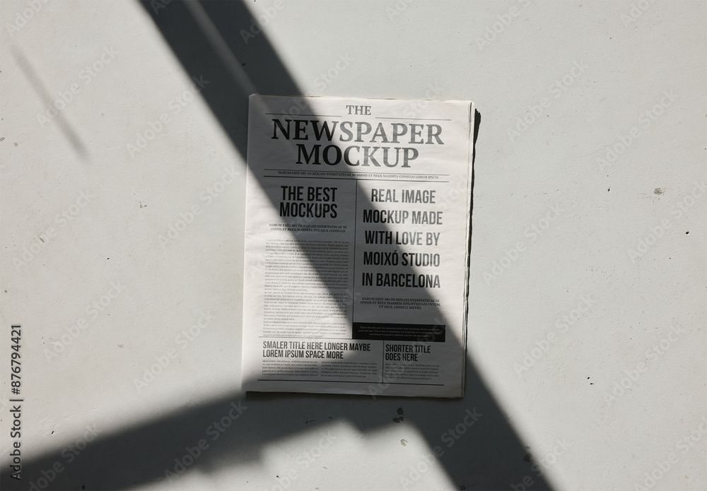 Mockup Of Customized Newspaper, Front Page Stock Template | Adobe Stock