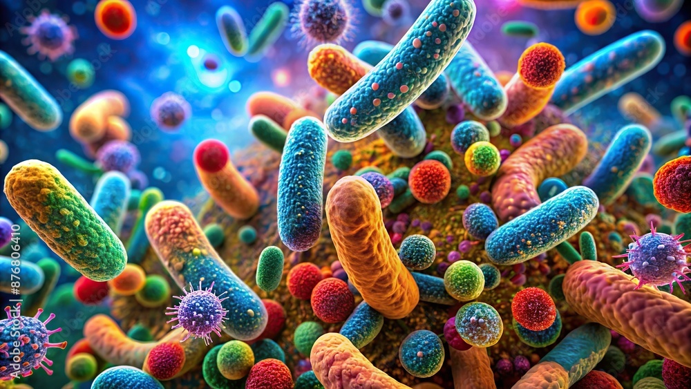 Microscopic view of vividly colored bacteria reveals their complex ...
