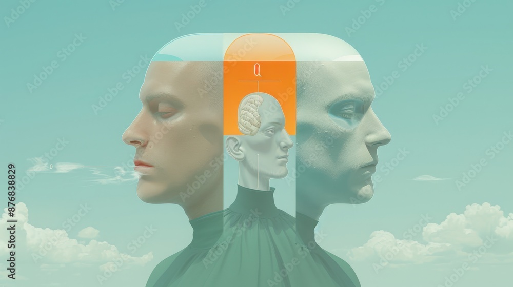 Illustration of Freud's psychoanalytic theory, depicting id, ego, and ...
