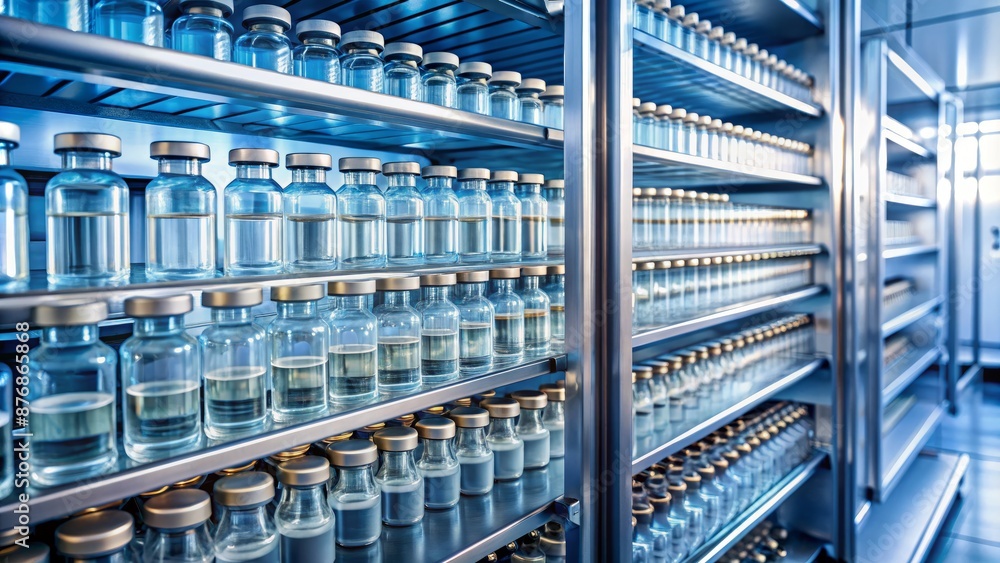 Vials Of Medicine In A Cold Storage Unit At A Pharmaceutical ...