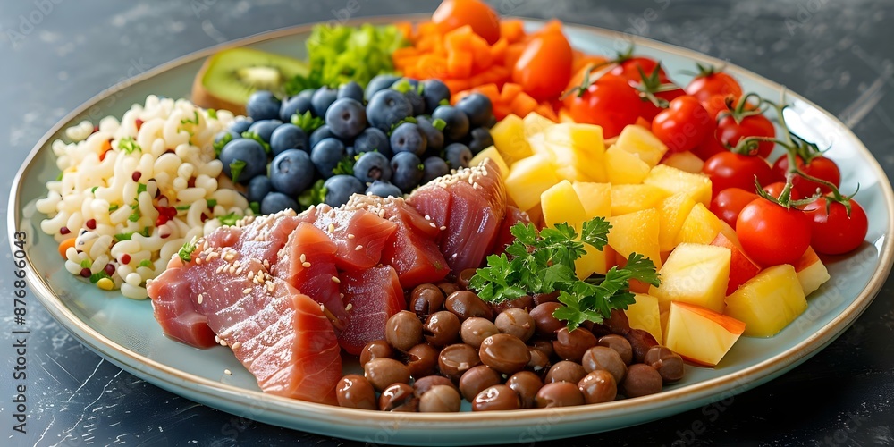 Creating a Balanced Plate with Fruits, Veggies, Lean Proteins, and ...