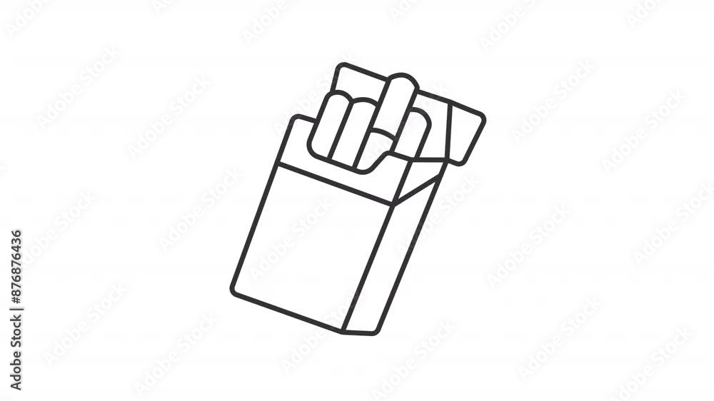 Animated smoking pack icon. Cigars package line animation. Picking up ...