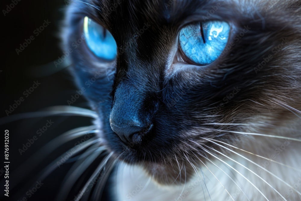 Siamese Cat Portrait. Blue-Eyed Siamese Cat - Perfect Choice for Your ...