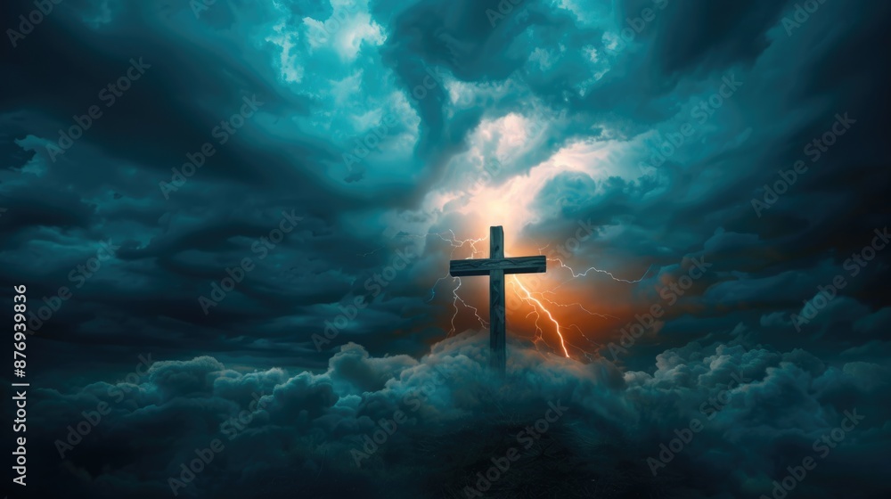 Holy cross the symbol of death and resurrection of Jesus Christ on ...