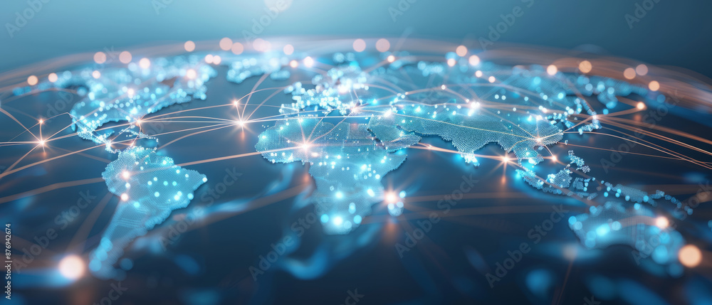 Detailed world map with major ports and shipping routes for ...