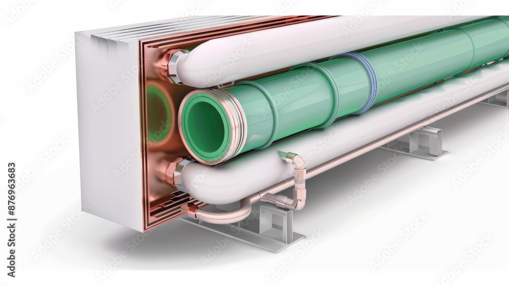 Thermal transfer process illustration, sections highlighted in green ...