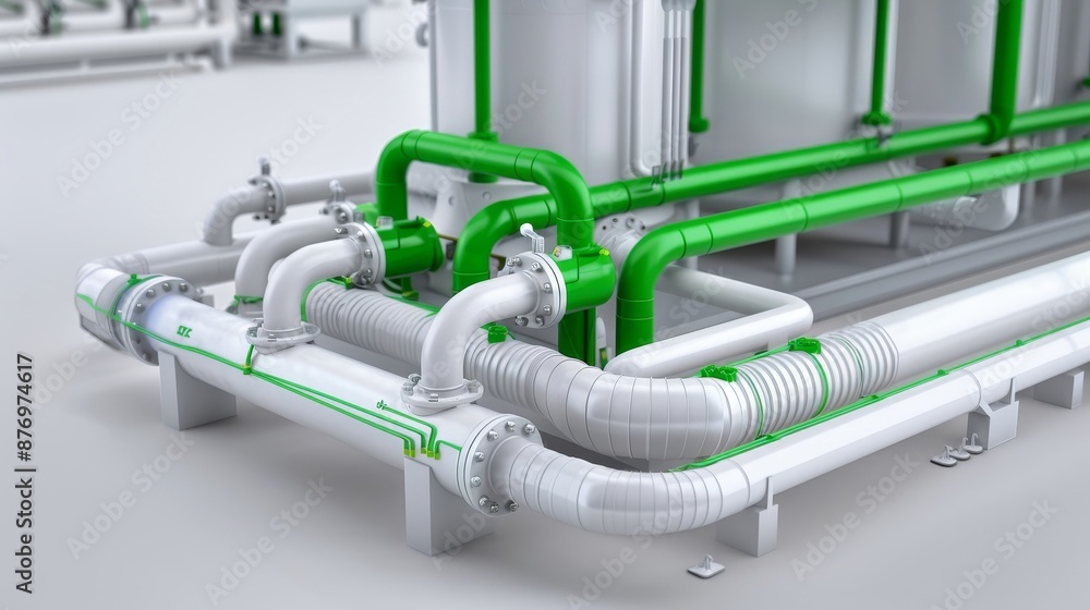 Detailed thermal transfer process, green sections showing key heat ...