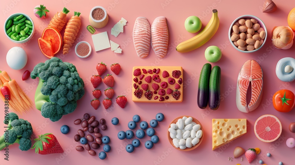 Set of Main food groups ,macronutrients, Carbohydrates, fats, proteins ...