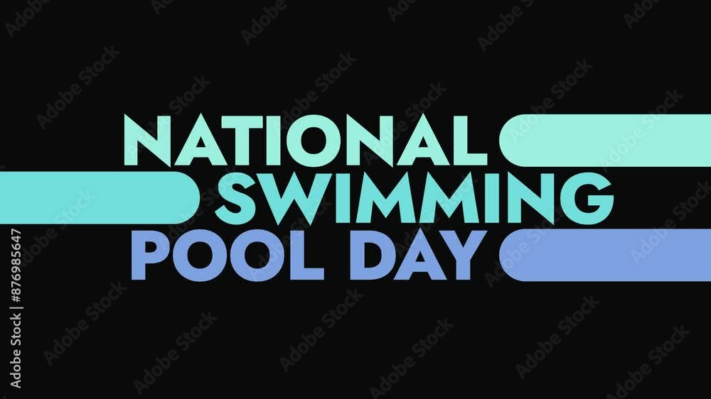 National Swimming Pool Day colorful motion graphics seamless loopable ...